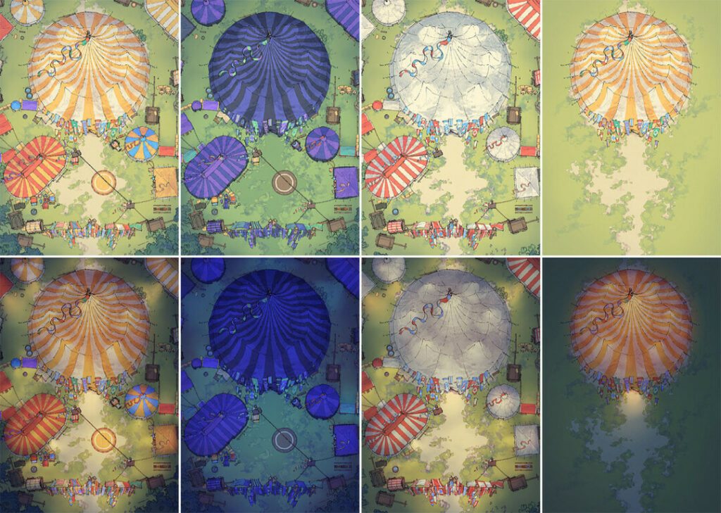 The Circus Tent battle map by 2-Minute Tabletop