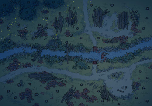 The Timber Brook battle map by 2-Minute Tabletop