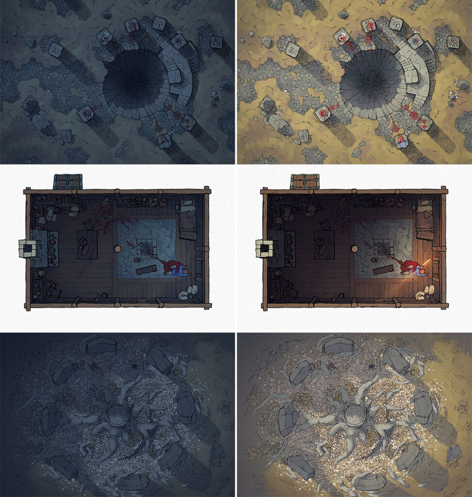 The Blood & Bodies Map Assets Pack by 2-Minute Tabletop