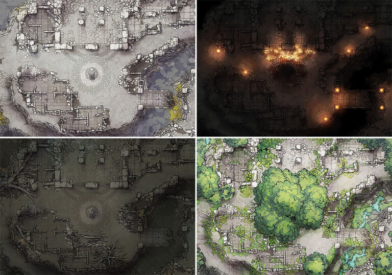 The Forgotten Monastery Battle Map | 2-Minute Tabletop