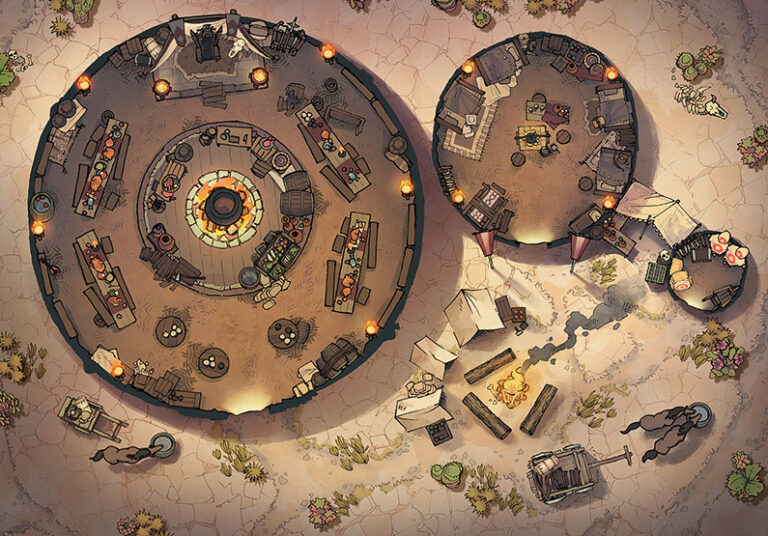 The Nomadic Camp Pack | Maps & Assets by 2-Minute Tabletop