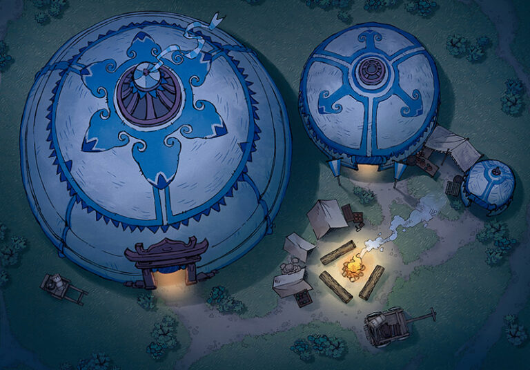 The Nomadic Camp battle map by 2-Minute Tabletop