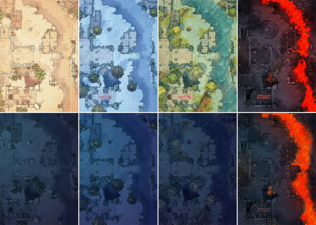 The Ancient Desert Temple battle map by 2-Minute Tabletop