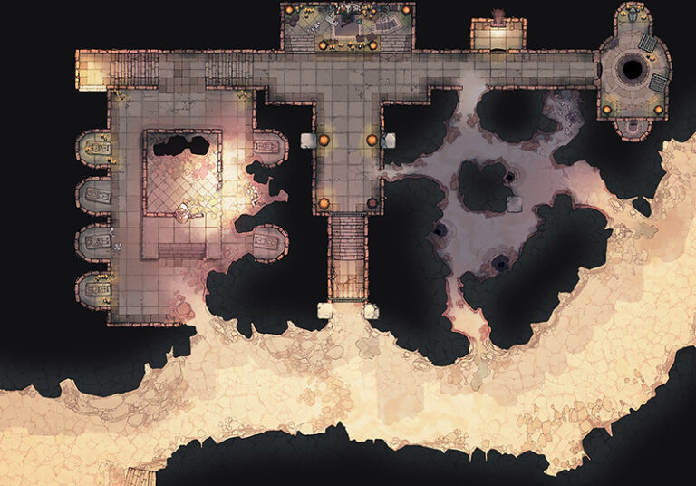 The Ancient Desert Temple battle map by 2-Minute Tabletop