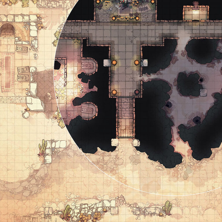 The Ancient Desert Catacomb Dungeon Map | 2-Minute Tabletop