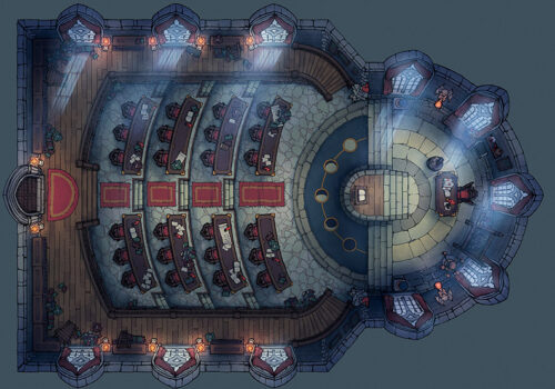 The Wizarding School Classroom battle map by 2-Minute Tabletop