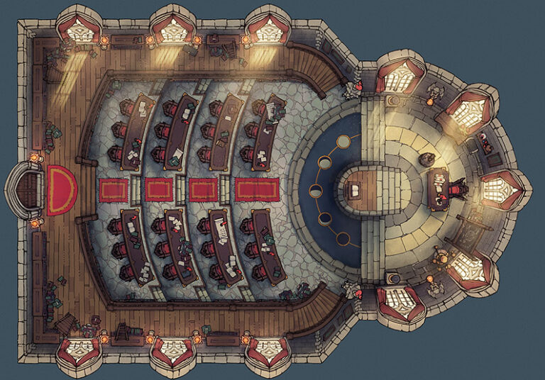 The Wizarding School Classroom battle map by 2-Minute Tabletop