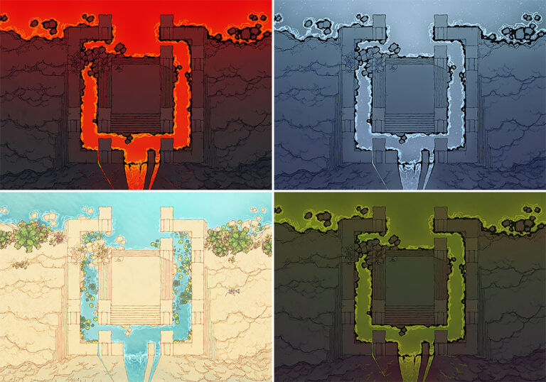 The Arena of Fire Pack | Maps & Assets by 2-Minute Tabletop