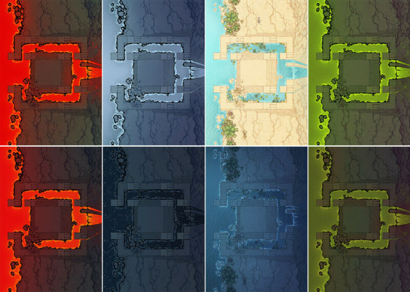 The Arena of Fire battle map by 2-Minute Tabletop
