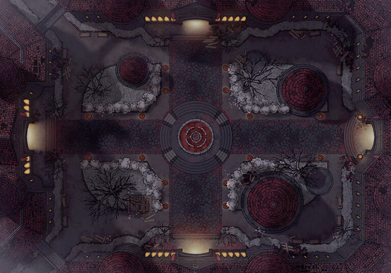 The Wizarding School Courtyard Pack | Maps & Assets by 2-Minute Tabletop