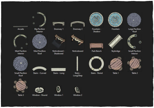 The Wizarding School Courtyard Pack | Maps & Assets by 2-Minute Tabletop