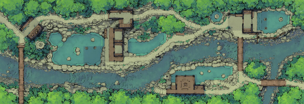 The Onsen Hot Springs battle map by 2-Minute Tabletop