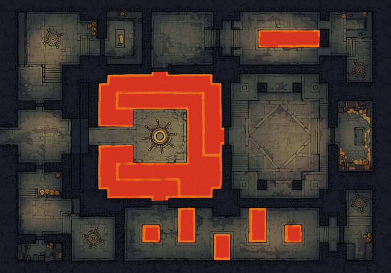 The Dwarven Vault Dungeon Map | 2-Minute Tabletop