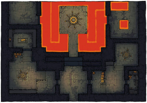 The Dwarven Vault battle map by 2-Minute Tabletop