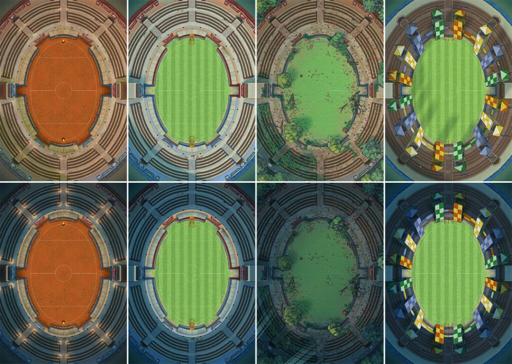 The Fantasy Stadium battle map by 2-Minute Tabletop