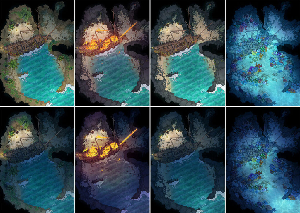 The Pirate's Grotto battle map by 2-Minute Tabletop