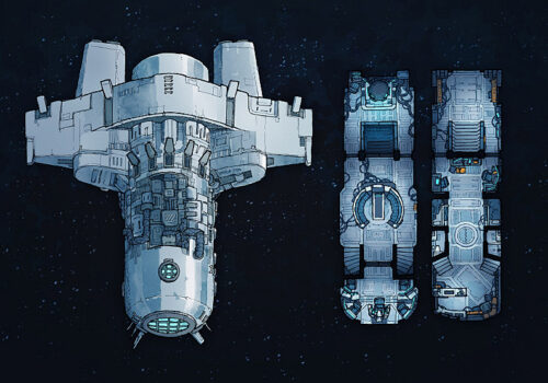 The Diver-Class Scout Ship Pack | Starship by 2-Minute Tabletop