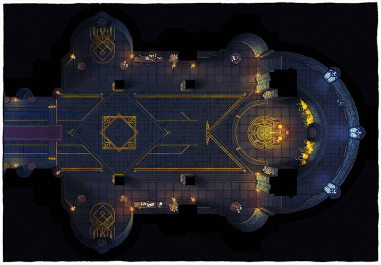 The Dwarven Throne Room Battle Map | 2-Minute Tabletop