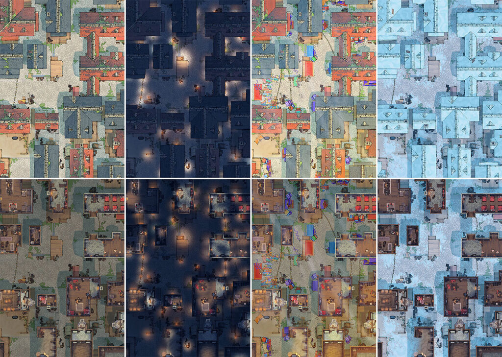 The Medieval City Streets battle map by 2-Minute Tabletop