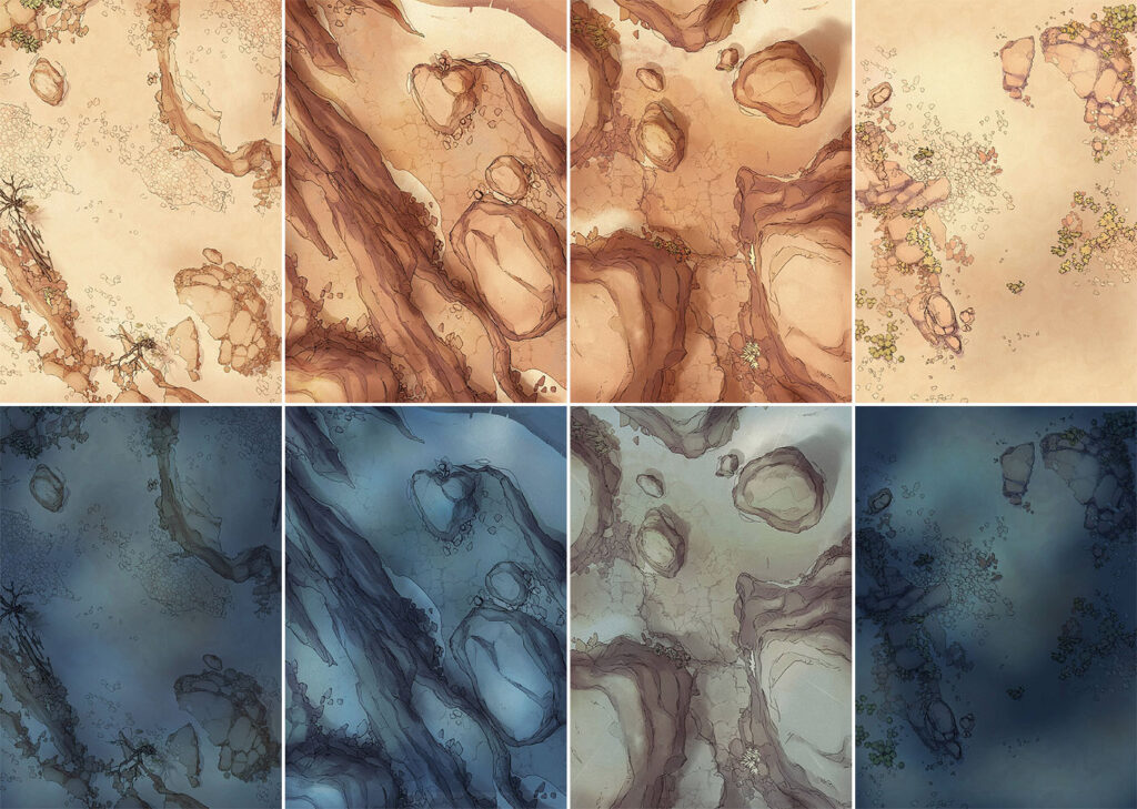 The Rocky Desert Battle Map | 2-Minute Tabletop