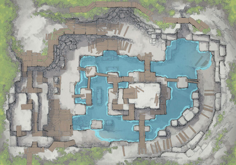 The Stone Quarry battle map by 2-Minute Tabletop