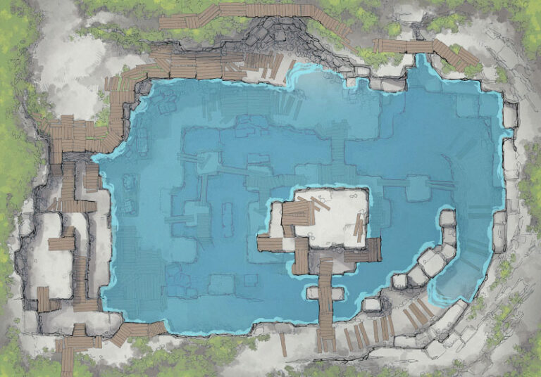 The Stone Quarry battle map by 2-Minute Tabletop