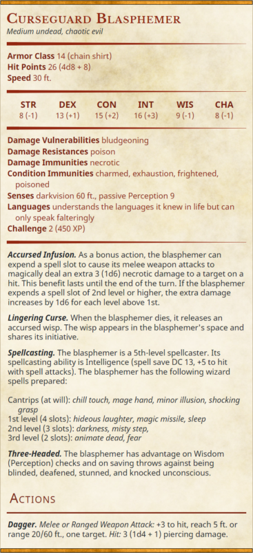 Curse and Scream - Cursed Undead Encounter for D&D 5e | 2-Minute Tabletop