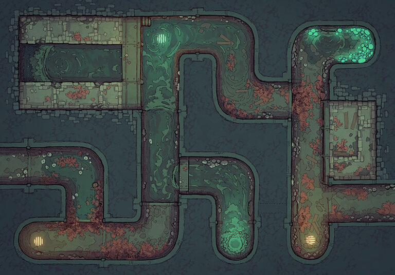 The Sewer Pipes Battle Map | 2-Minute Tabletop
