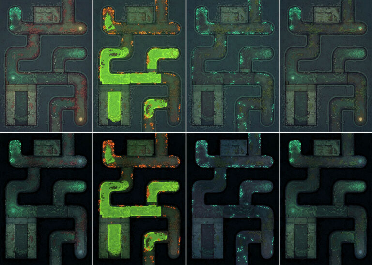 The Sewer Pipes battle map by 2-Minute Tabletop
