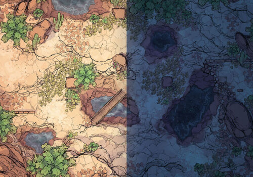 The Rocky Fissures Battle Map | 2-Minute Tabletop