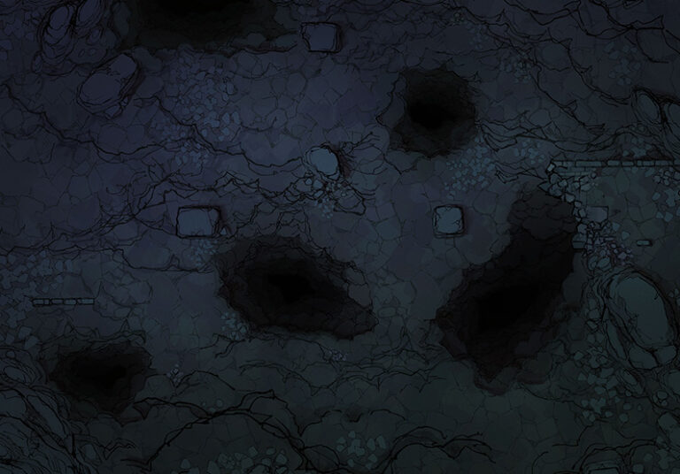 The Rocky Fissures Pack | Maps & Assets by 2-Minute Tabletop