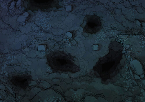 The Rocky Fissures Pack | Maps & Assets by 2-Minute Tabletop