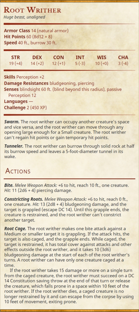 Root Writher | 2-Minute Tabletop