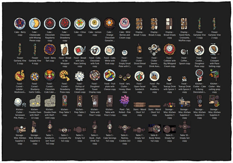 Food Assets - Baker Map Variants - Bonus map assets | 2-Minute Tabletop