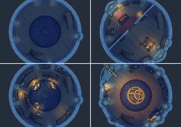 The Grand Mage Tower | Battle Map by 2-Minute Tabletop