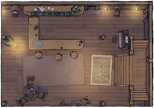 The Wild West Saloon Pack | Maps & Assets by 2-Minute Tabletop