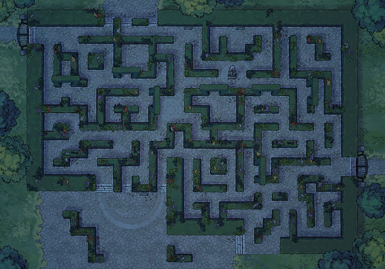 The Hedge Maze Battle Map | 2-Minute Tabletop