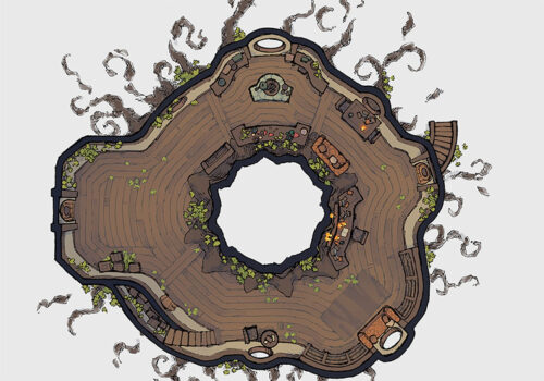 The Tree House battle map by 2-Minute Tabletop