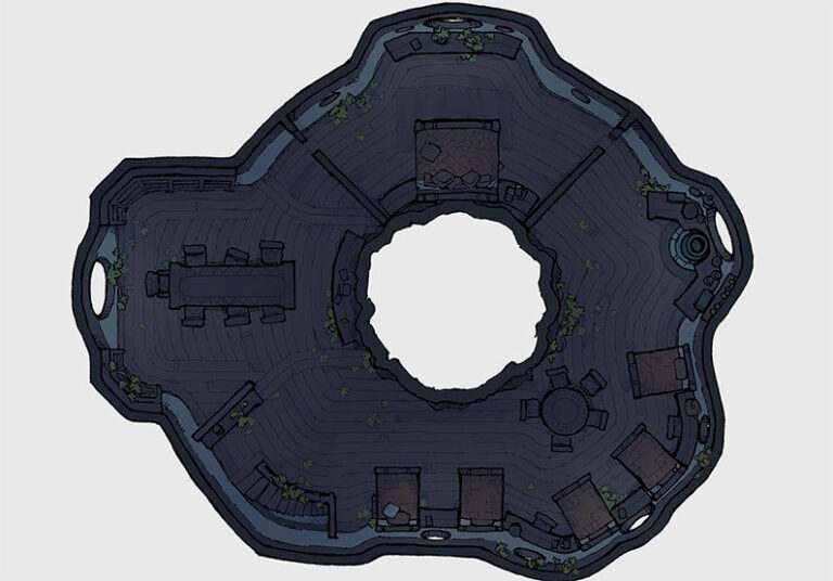 The Tree House battle map by 2-Minute Tabletop