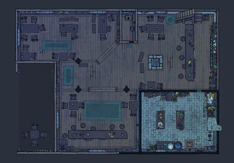 The Twilight Tavern battle map by 2-Minute Tabletop