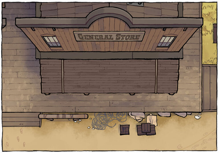 The Wild West High Street battle map by 2-Minute Tabletop