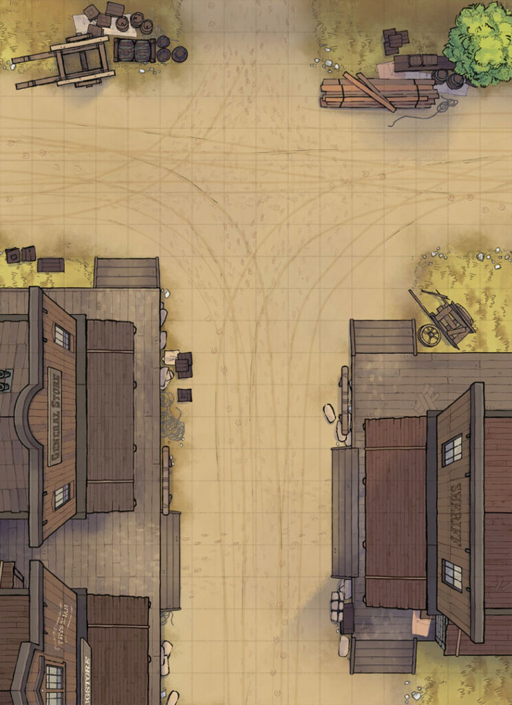 The Wild West High Street Battle Map | 2-Minute Tabletop
