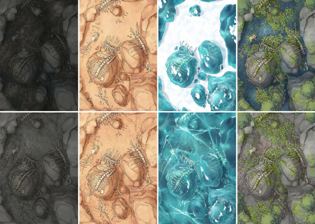 The Monster Bone Map Assets by 2-Minute Tabletop