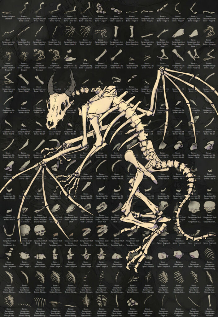 Monster Bone Map Assets - Large Assets Preview 2 | 2-Minute Tabletop