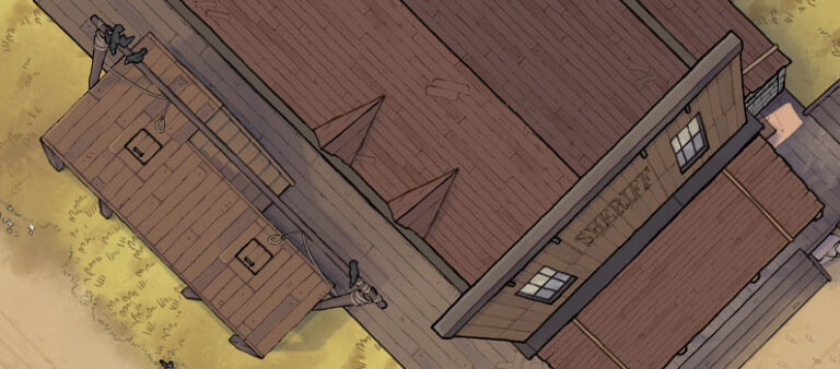Wild West Sheriff's Office battle map - Banner - Small | 2-Minute Tabletop