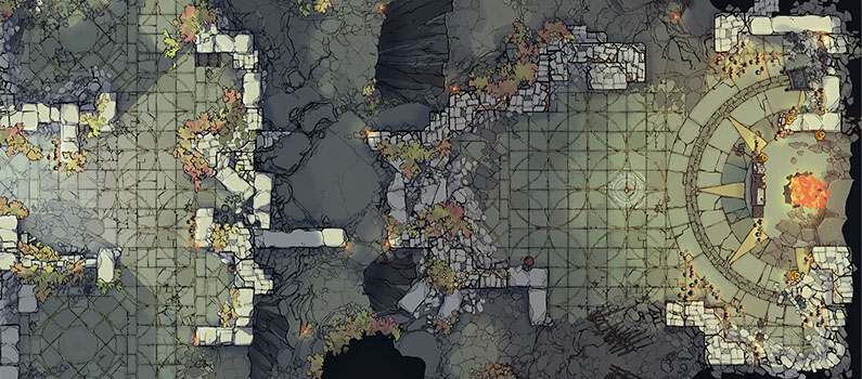 The Buried Temple Battle Map | 2-Minute Tabletop