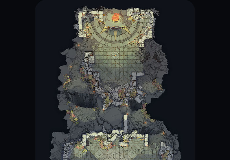 The Buried Temple battle map by 2-Minute Tabletop