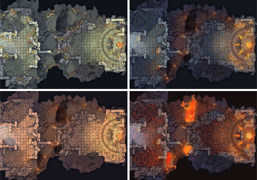 The Buried Temple Pack | Maps & Assets by 2-Minute Tabletop