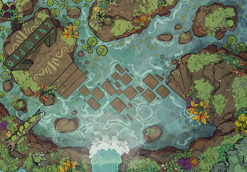 The Hidden Pool battle map by 2-Minute Tabletop