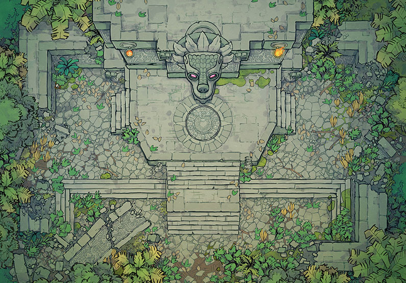 The Ruins of Xibalba battle map by 2-Minute Tabletop